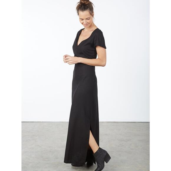 Ali Golden | Dresses | Ali Golden Black Raw Silk Maxi Dress Fair Trade ...
